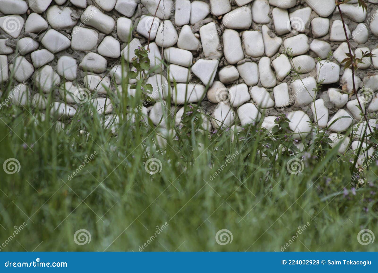 Wall Made Using White, Rounded White Stones. Stock Photo - Image of ...