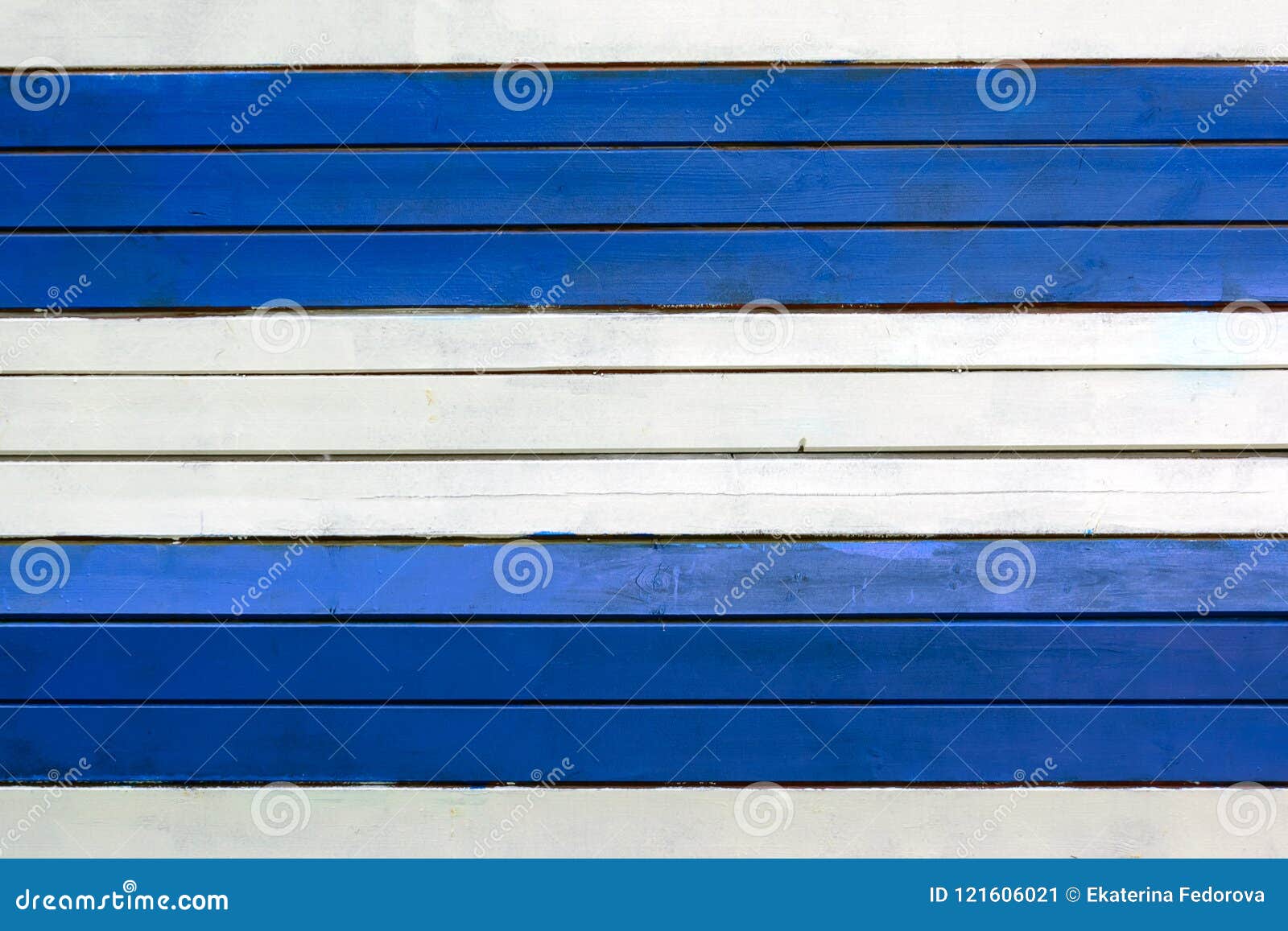 The Wall is Made of White and Blue Horizontal Slats. Texture of Thin ...
