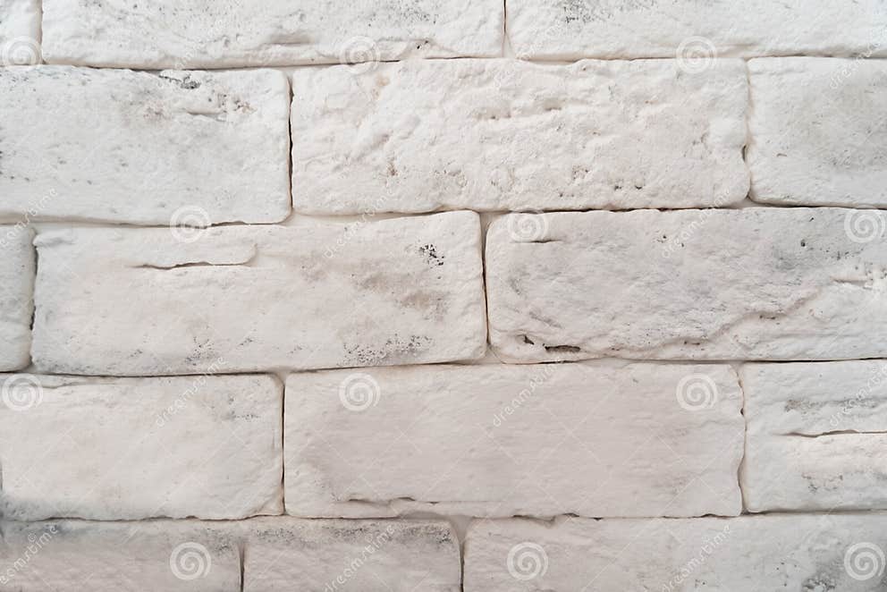 The Wall is Made of White Rectangular Blocks Stock Image - Image of ...