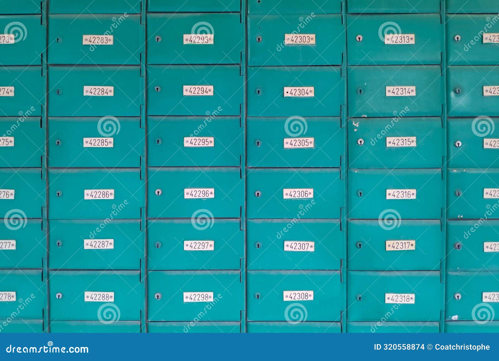 A Wall of Mail Boxes Outside a Post Office Stock Photo - Image of ...