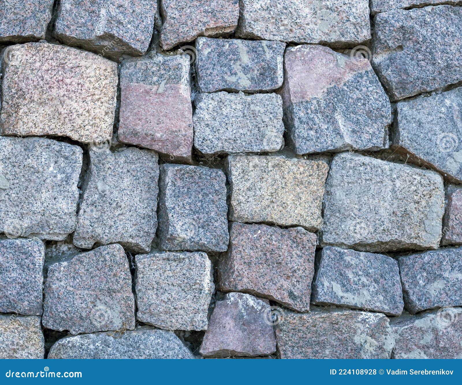 Wall Masonry from Chipped Granite Blocks. Wall Stone Pattern Stock ...