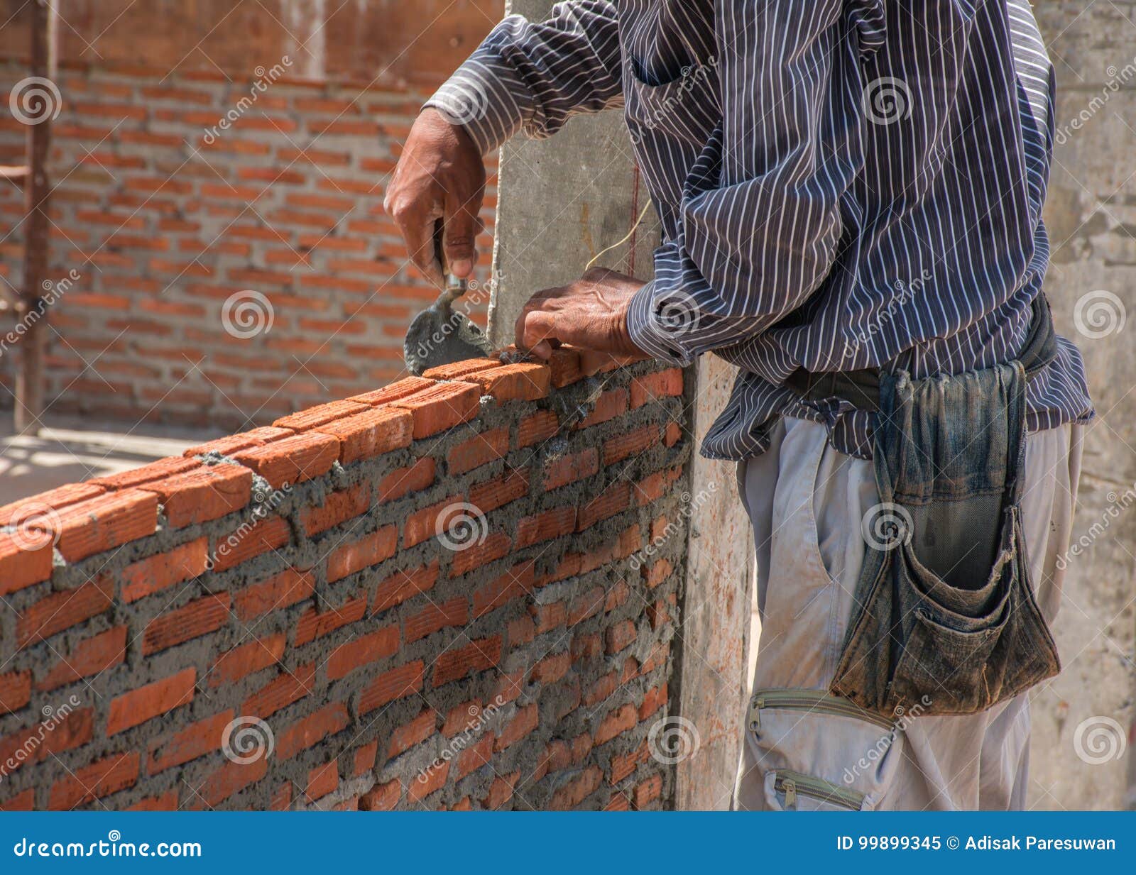 Masonry stock image. Image of worker, wall, house, equipment - 99899345