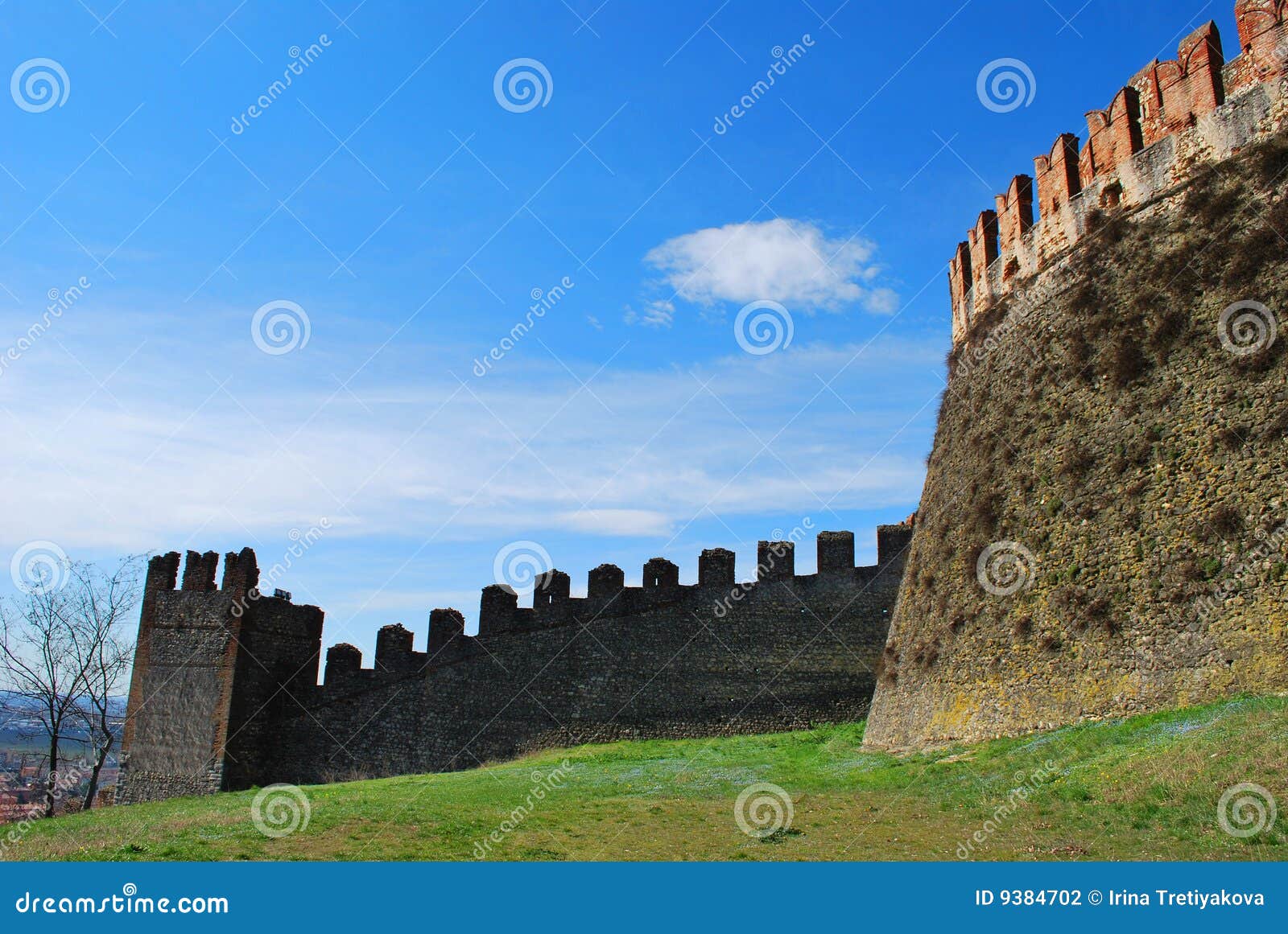 Wall of the medieval lock. stock photo. Image of green - 9384702