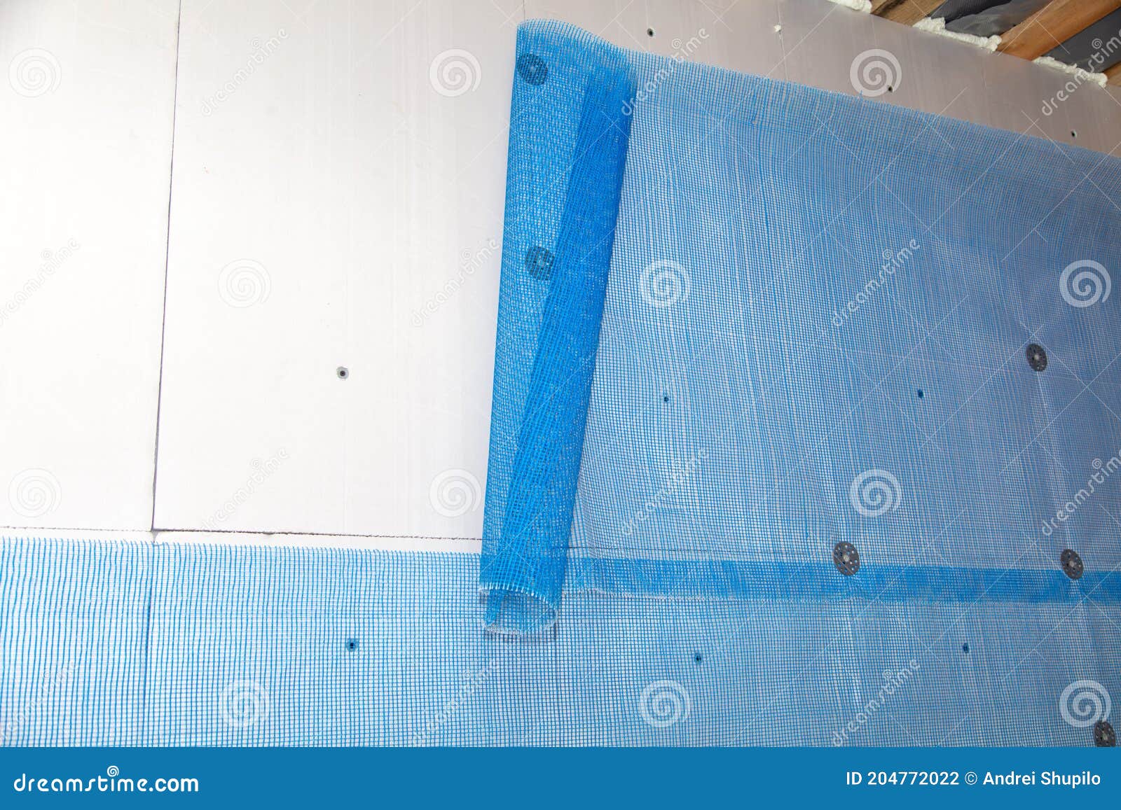Wall Mesh for Plastering. Renovation Stock Photo - Image of material ...