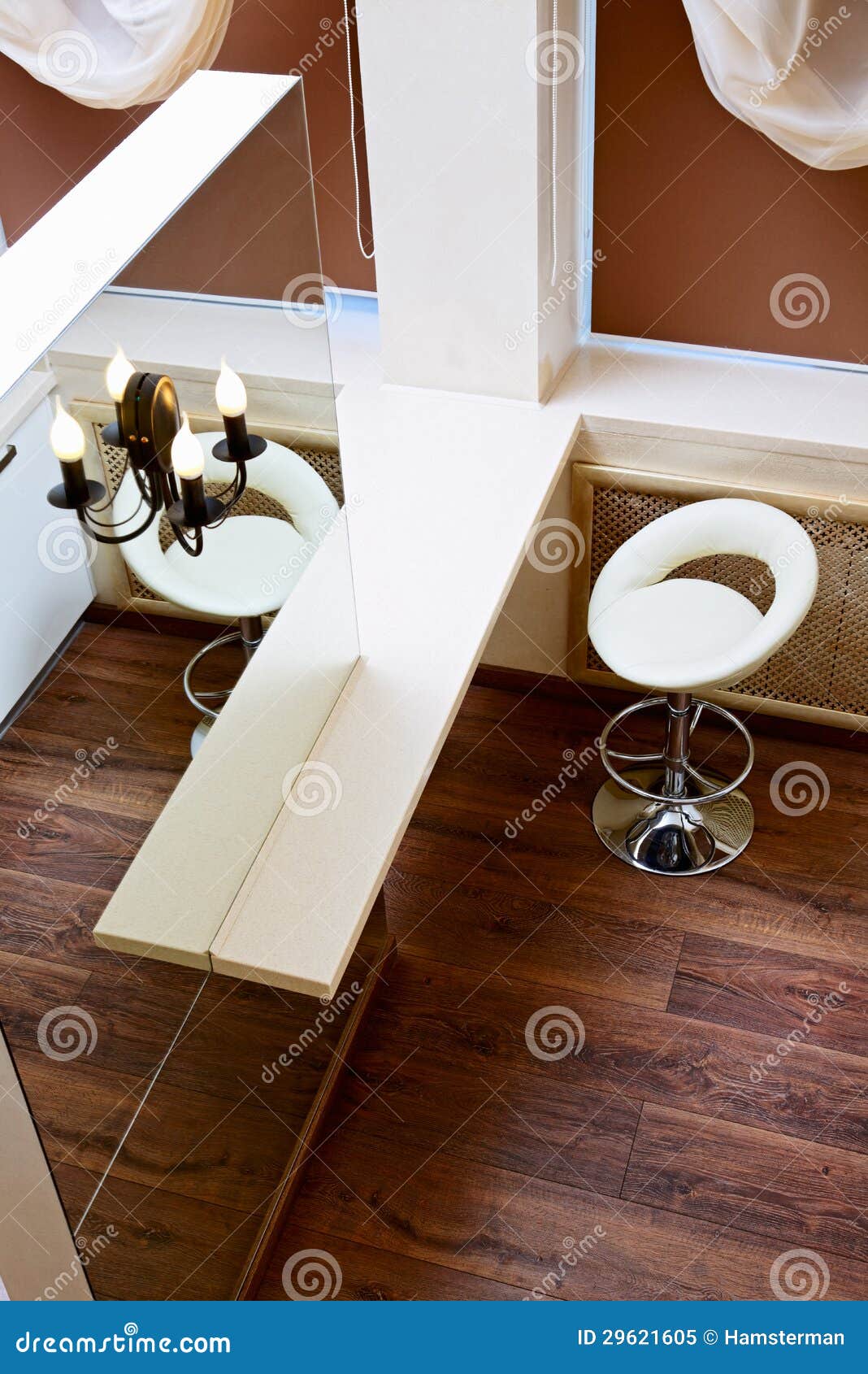 Wall Mirror and Bar Tabletop Top View Stock Image - Image of laconic ...