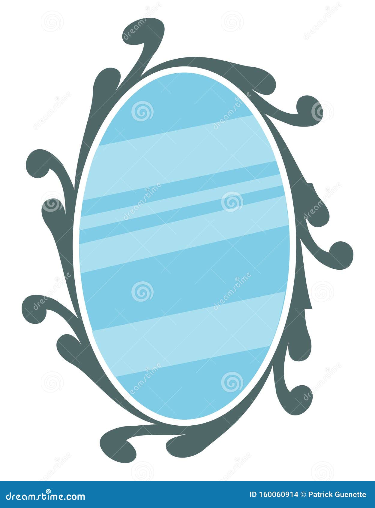 A Wall Mirror with a Beautiful Decorative Frame Vector Color Drawing or ...