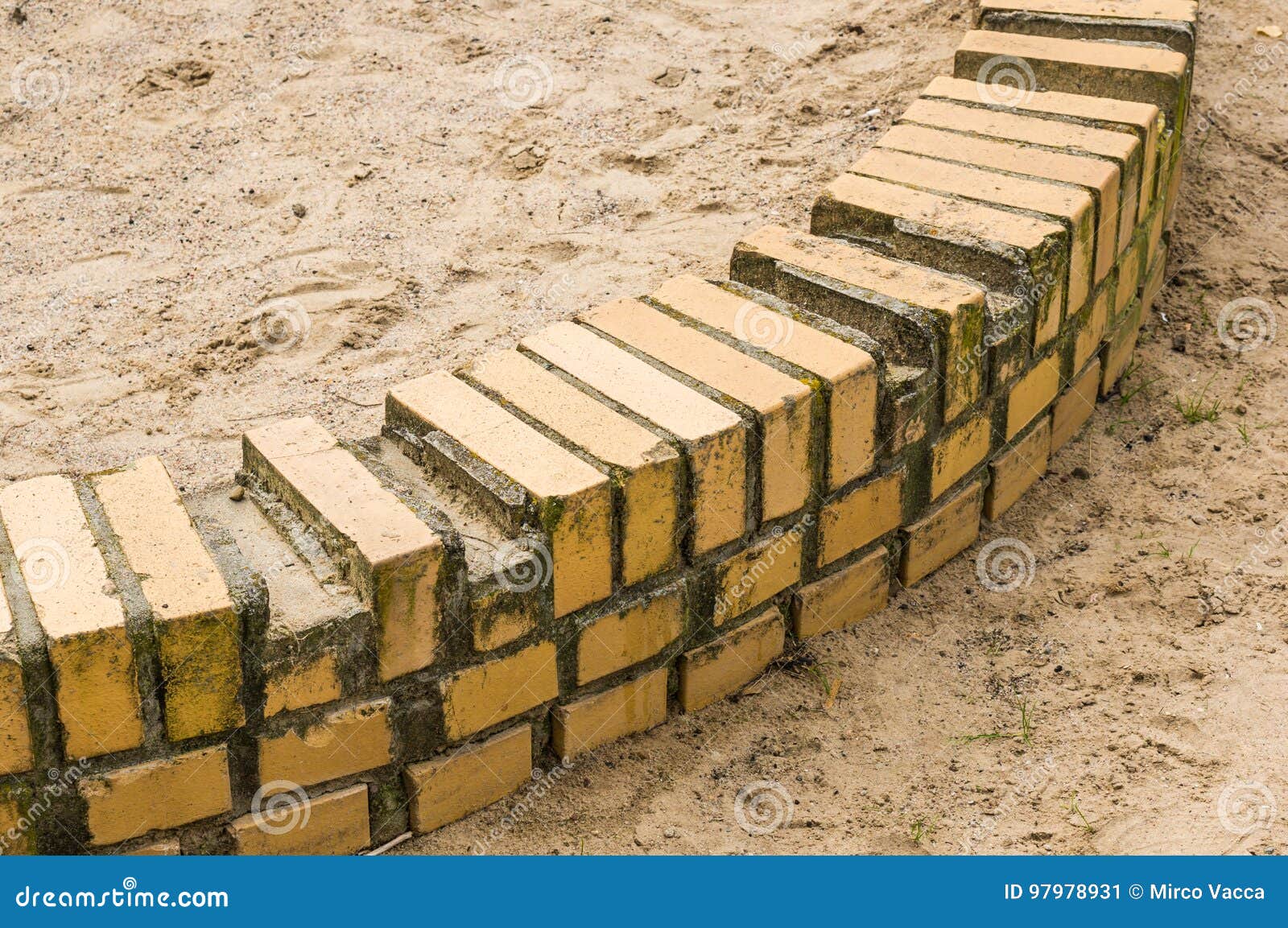 Wall with missing bricks stock image. Image of stonewall - 97978931