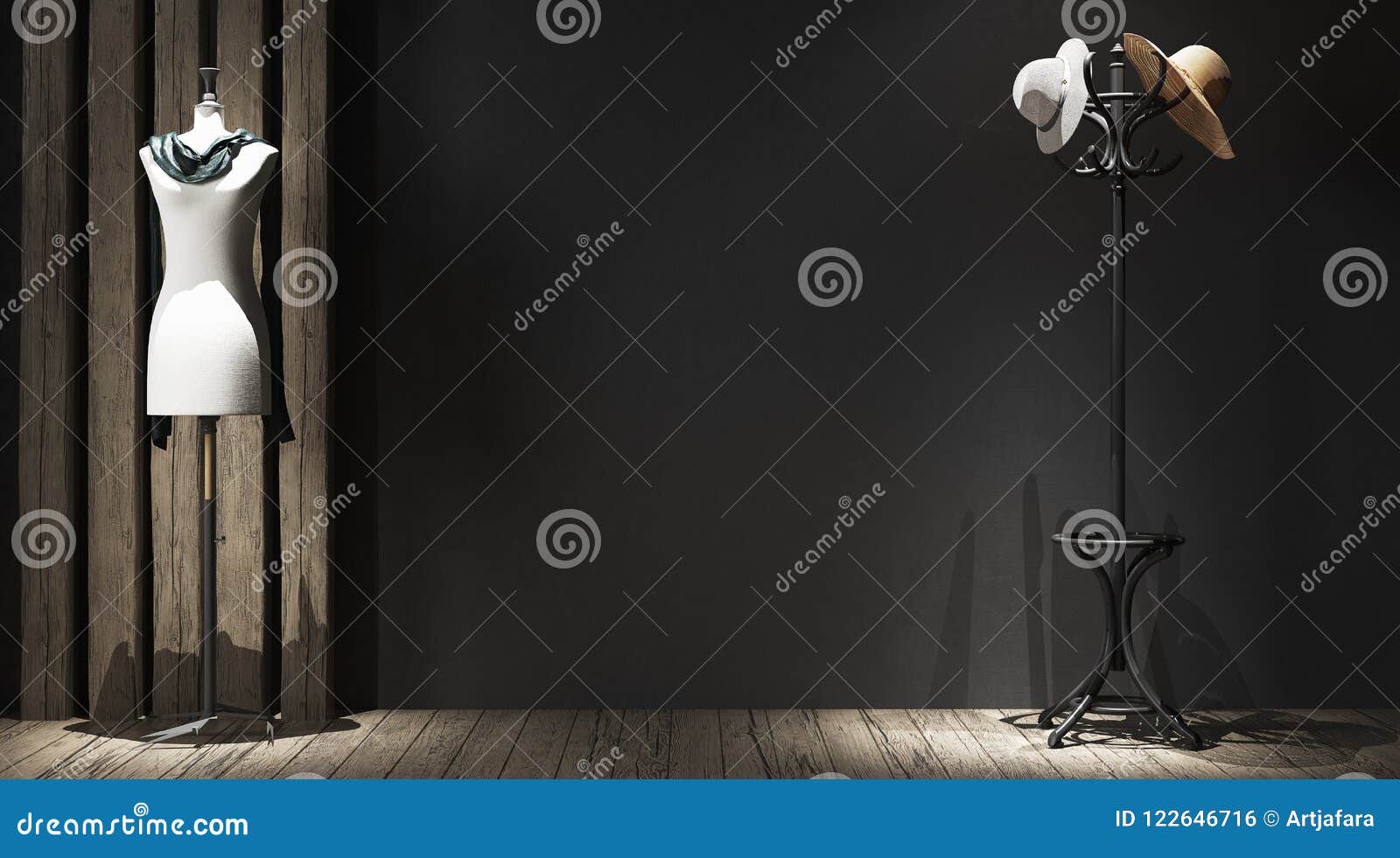 Wall Mock-up in Atelier Background Stock Photo - Image of dressmaking ...