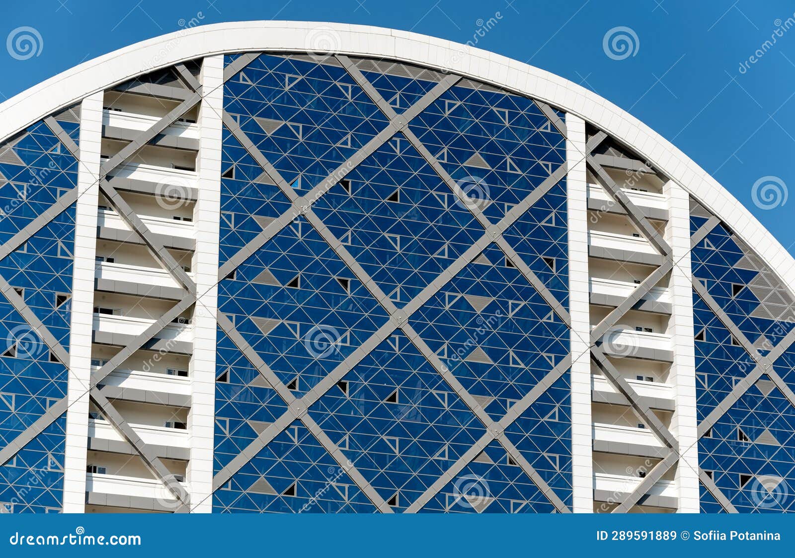 Wall of a Modern Building with a Gradation of Blue Stock Image - Image ...