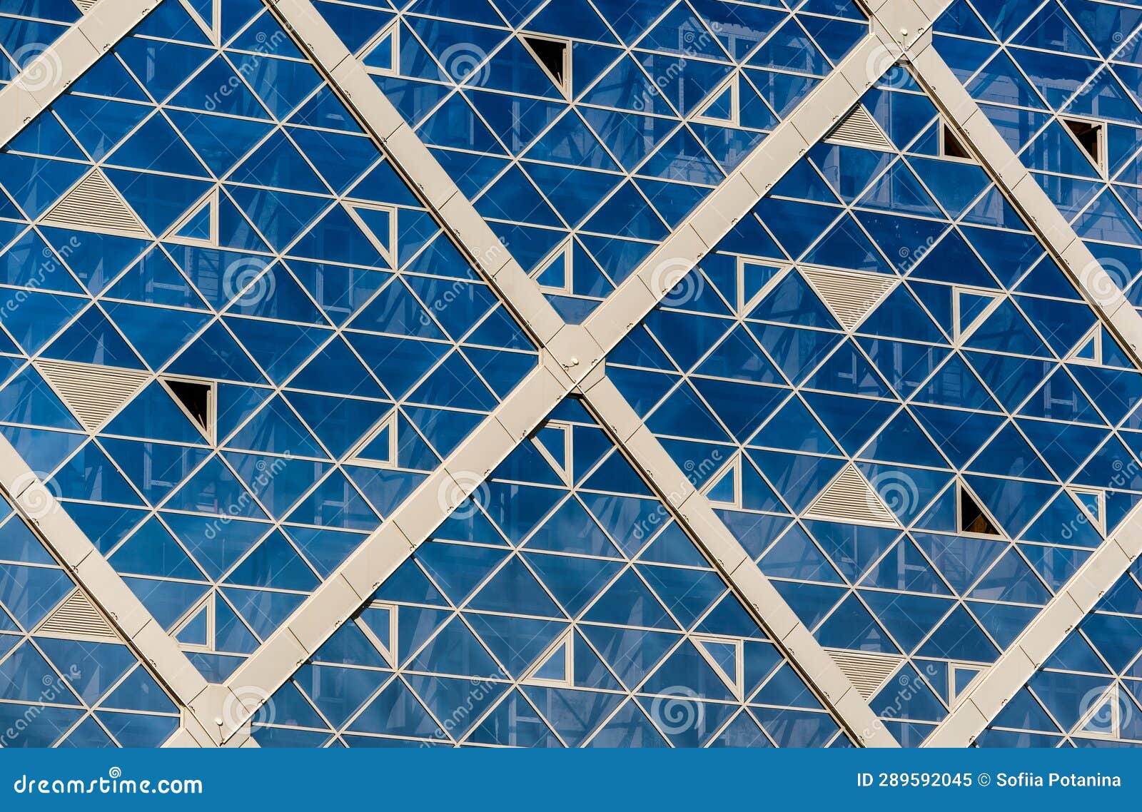 Wall of a Modern Building with a Gradation of Blue Stock Image - Image ...