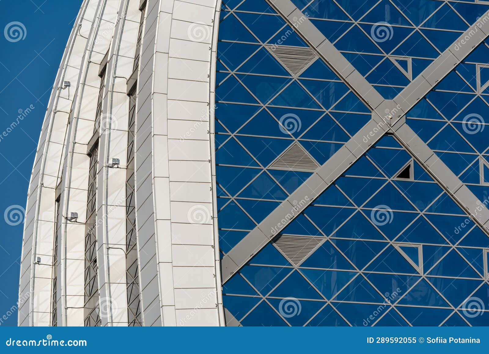 Wall of a Modern Building with a Gradation of Blue Stock Image - Image ...