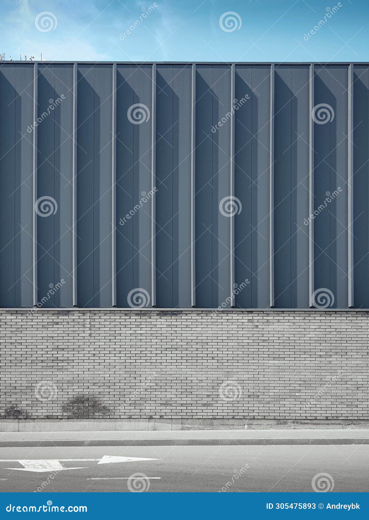 Wall of the Modern Grey Building on a Sunny Day. Stock Image - Image of ...