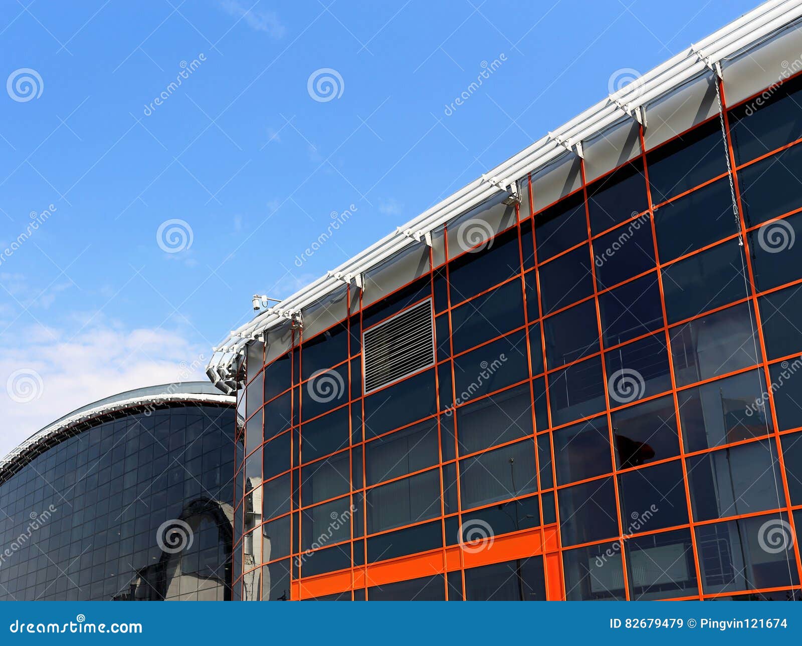 Wall of Modern High-tech Style Building Stock Image - Image of exterior ...
