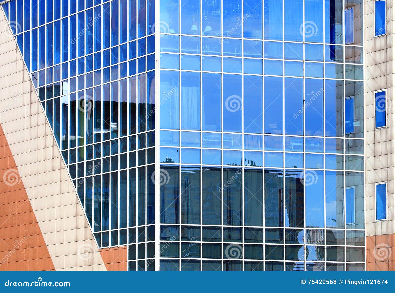 Wall of Modern High-tech Style Building Stock Photo - Image of facade ...