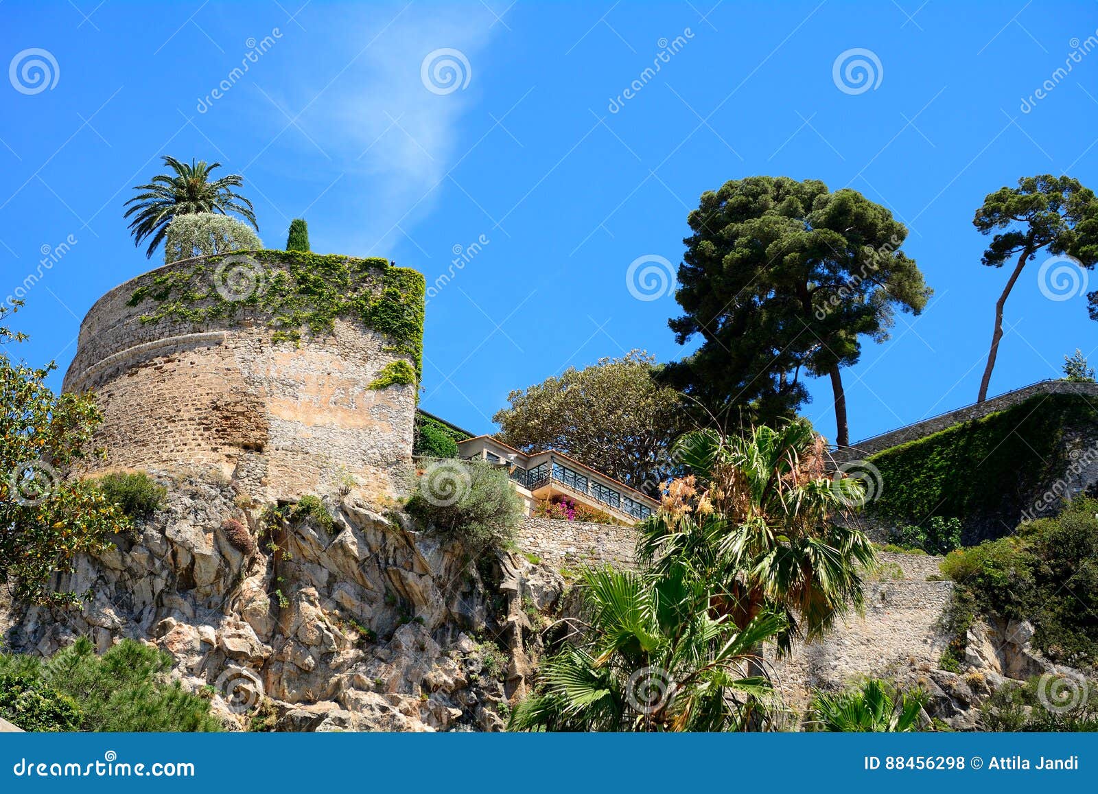 Wall, Monaco-ville, Monaco stock photo. Image of rainier - 88456298