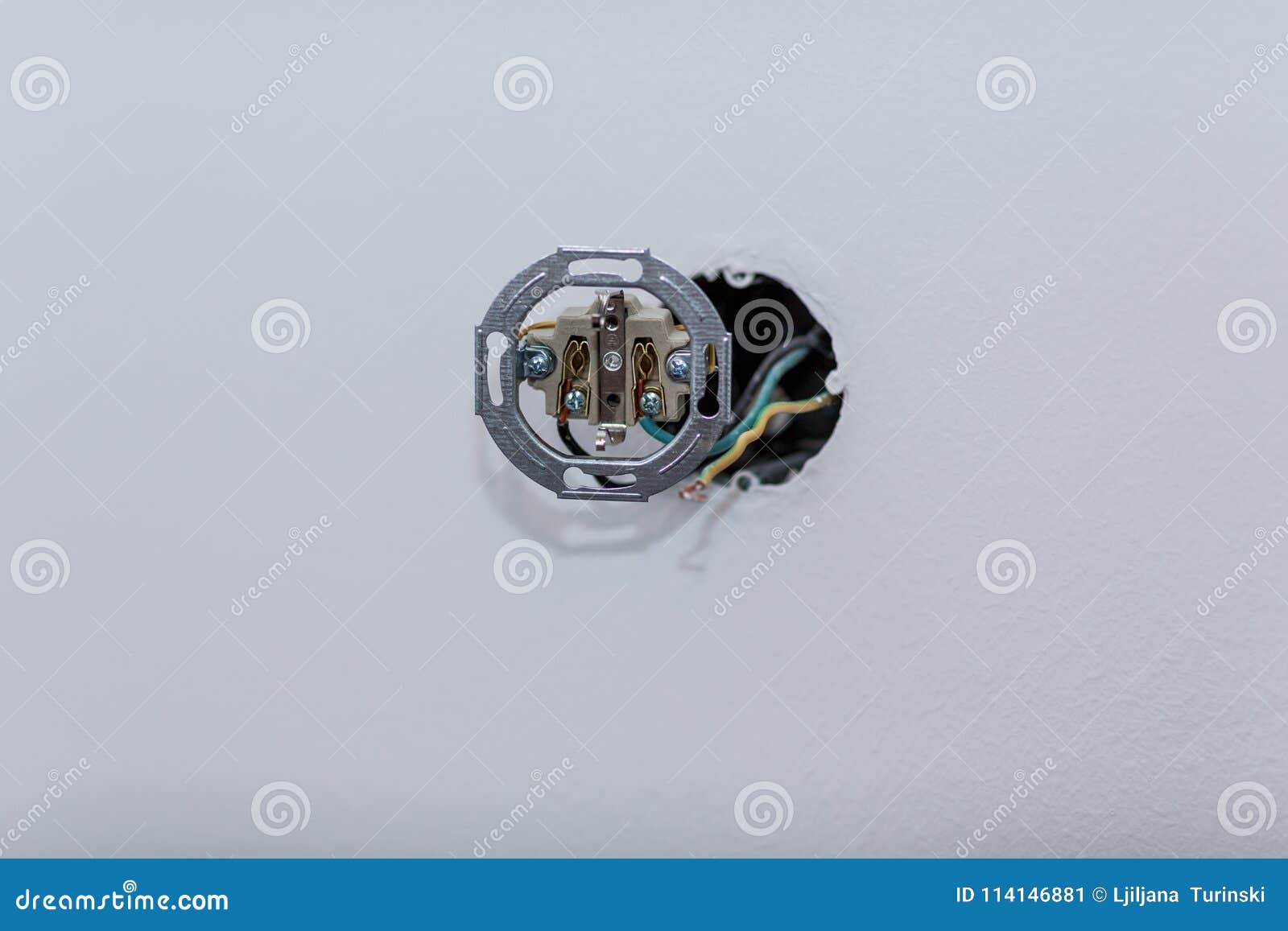 Wall-mounted AC Power Socket Stock Image - Image of domestic, close ...