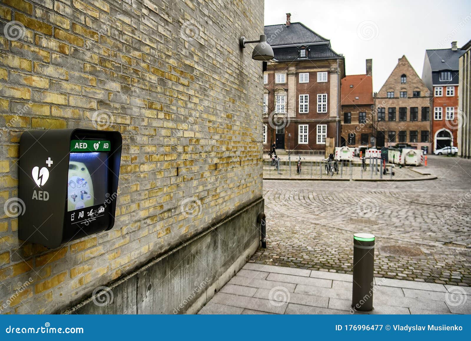 Wall Mounted AED Defibrillator in a Public Place Editorial Photography ...