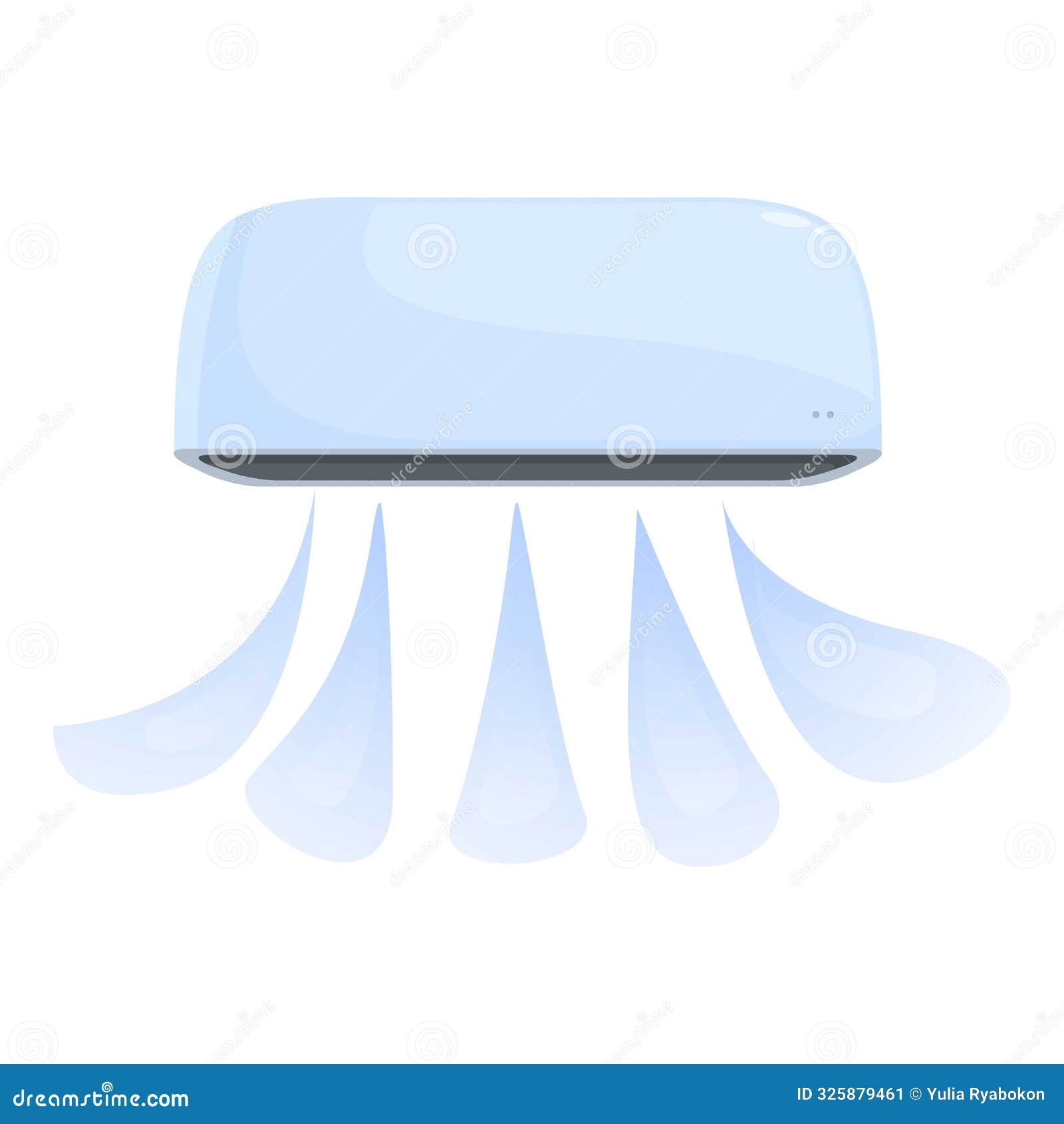Wall Mounted Air Conditioner Blowing Cool Air Stock Illustration ...