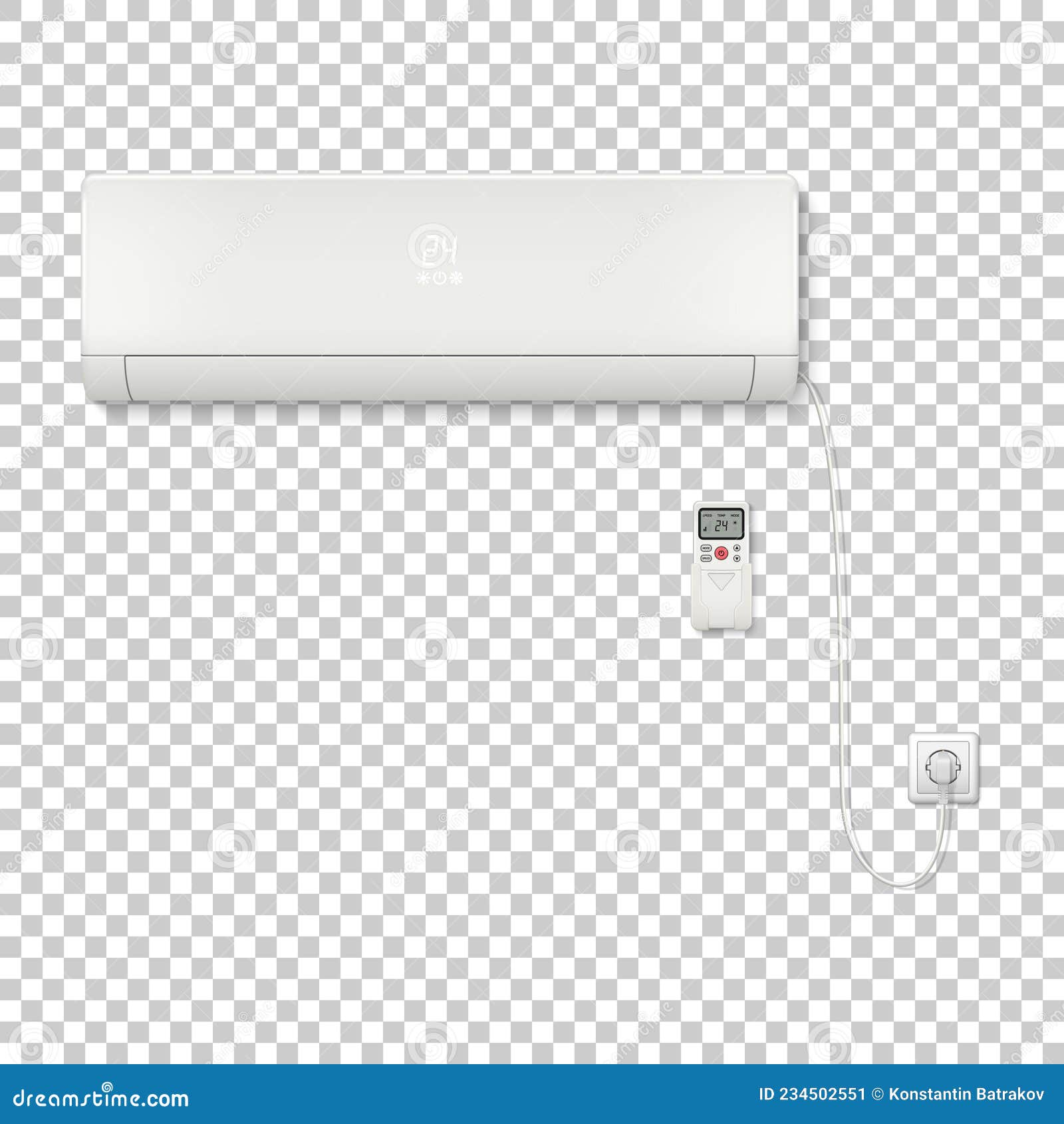 Wall-mounted Air Conditioner Connected with Wire with Plug To the ...