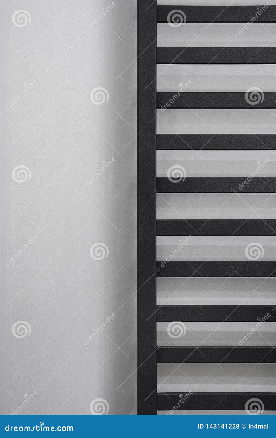 Stylish Wall Mounted Black Radiator Stock Photo - Image of detail ...