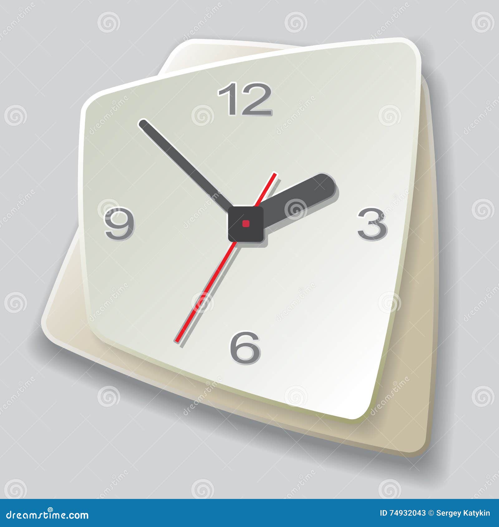 Wall Mounted Digital Clock. Stock Vector - Illustration of stick, race ...