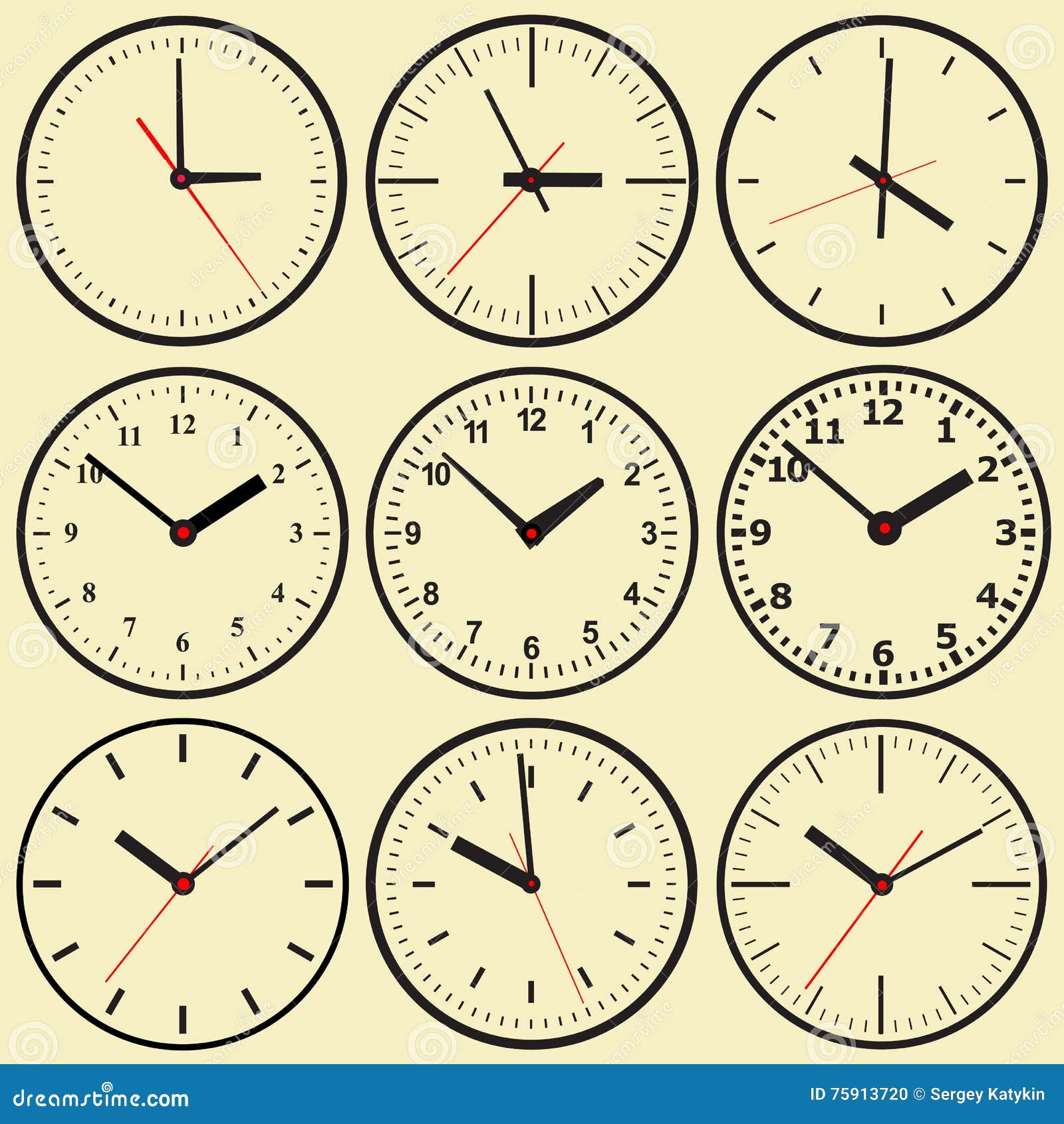 Wall Mounted Digital Clock. Stock Vector - Illustration of ticking ...