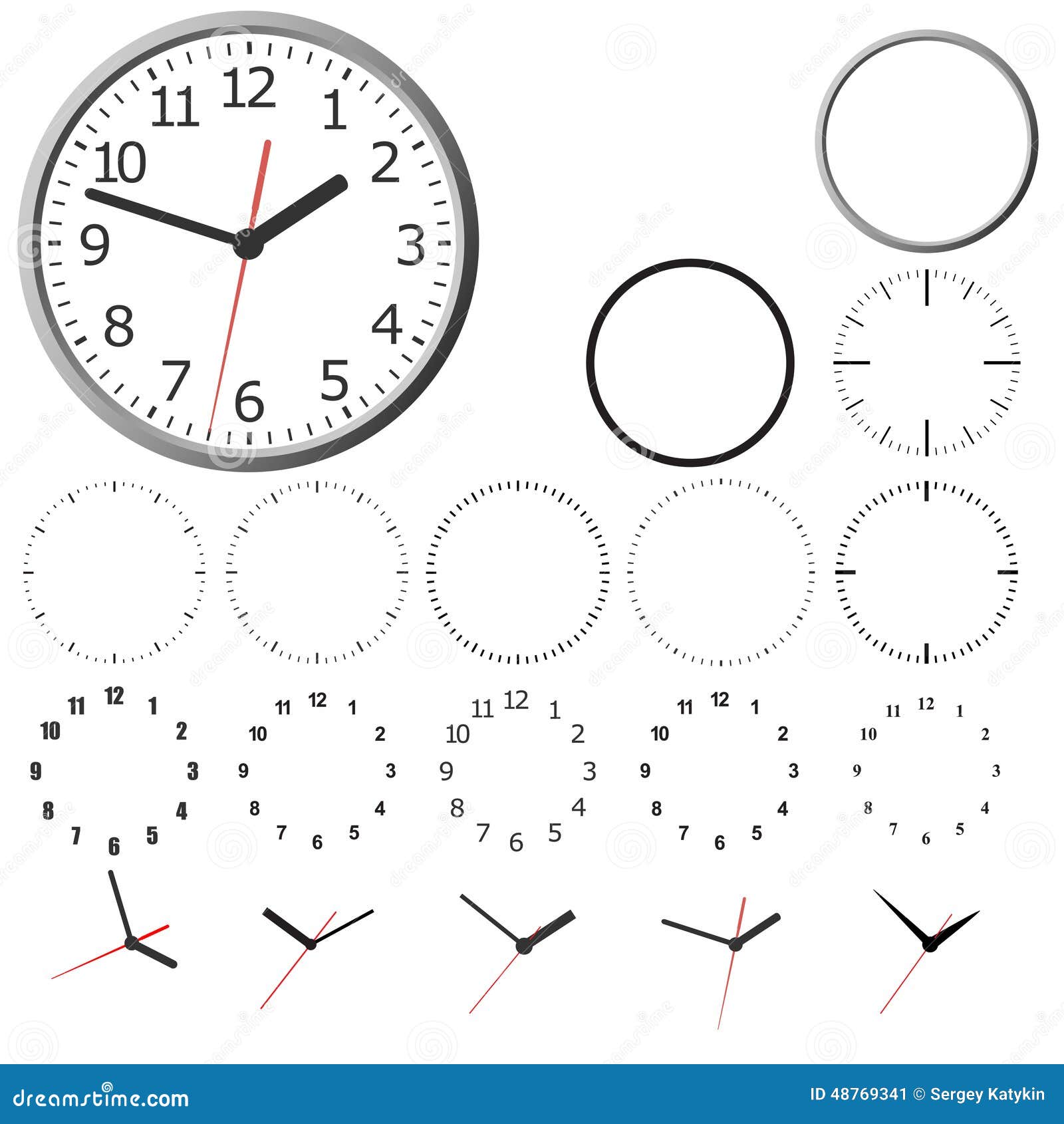 Wall Mounted Digital Clock. Stock Vector - Illustration of traditional ...