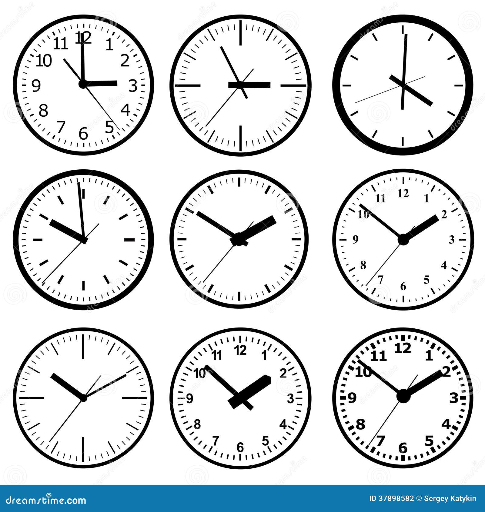 Wall Mounted Digital Clock. Stock Vector - Illustration of timepiece ...