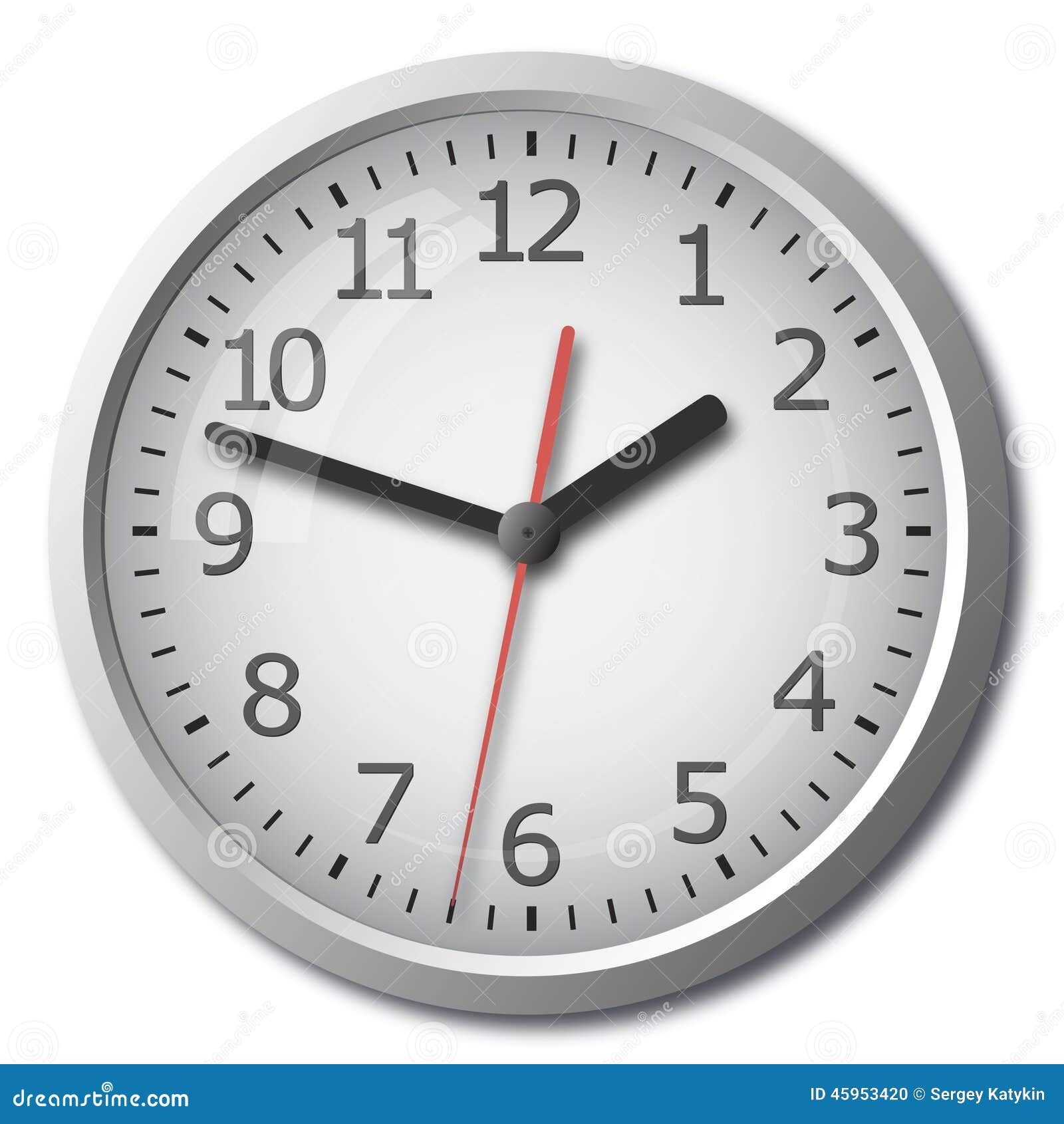 Wall Mounted Digital Clock. Stock Vector - Illustration of efficiency ...