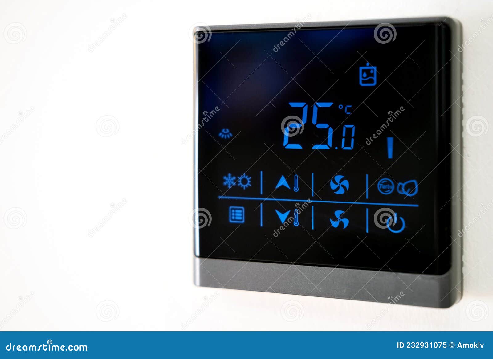 Wall Mounted Digital Display of Air Conditioning System Stock Image ...