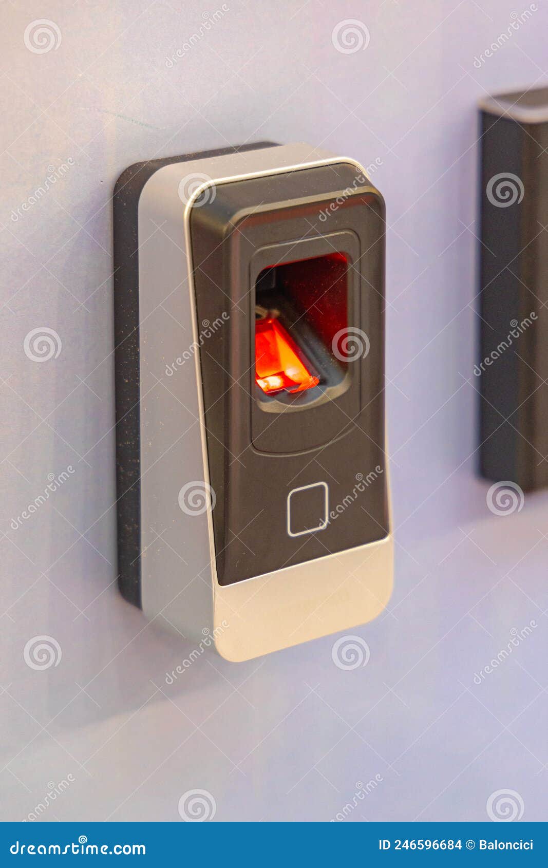 Fingerprint Reader Wall stock photo. Image of finger - 246596684