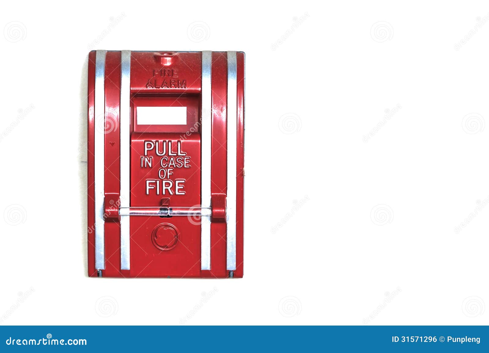 Wall Mounted Fire Alarm Isolated on White Background, Closeup Stock ...