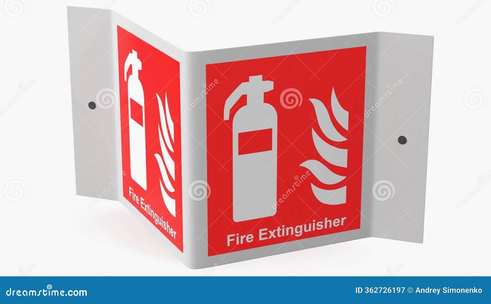 Wall Mounted Fire Extinguisher Safety Sign Panel Stock Image - Image of ...