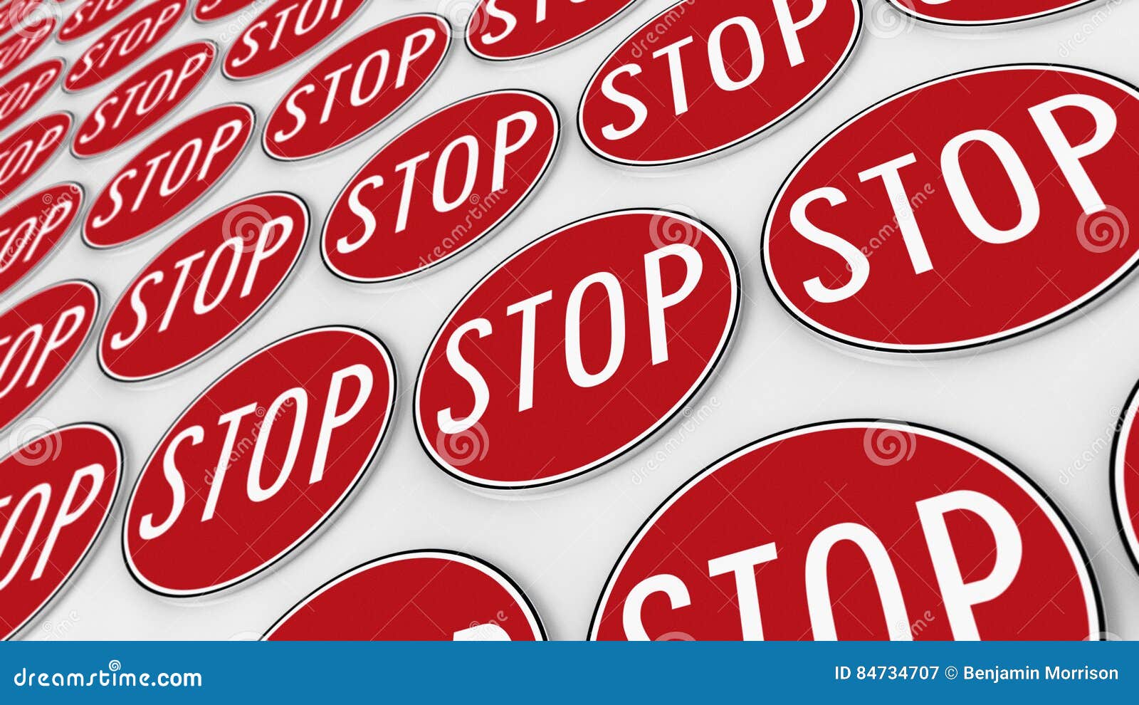 Wall Mounted with Grid of Red Stop Signs Stock Illustration ...