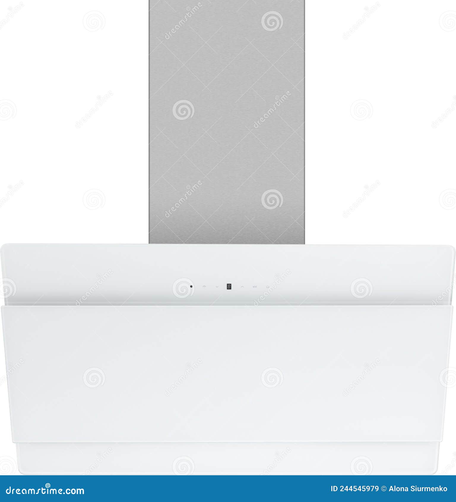Wall Mounted Kitchen Cooker Hood Front View Stock Image - Image of ...
