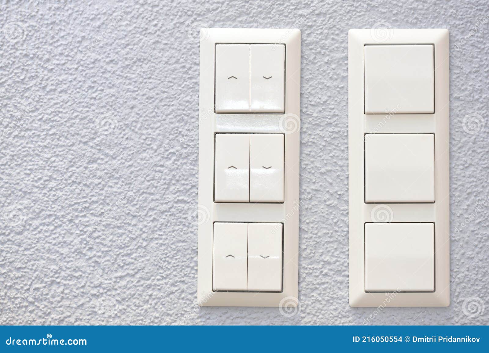 Wall-mounted Light Switches and Roller Shutter Control Switch on ...