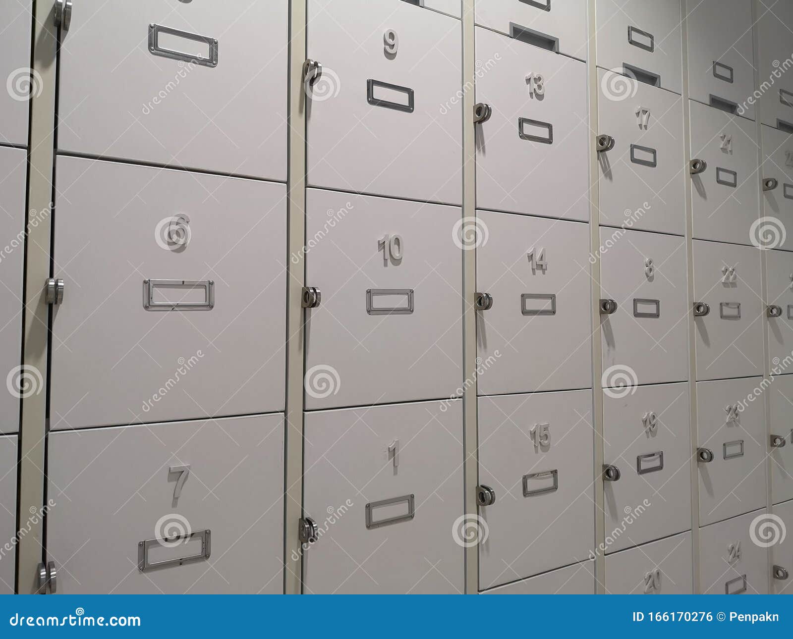 Wall Mounted Locker in the Wall Stock Photo - Image of campus ...