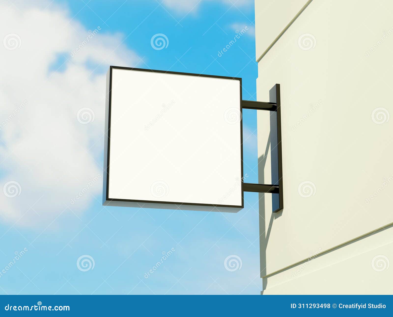 Wall Mounted Storefront Sign Mockup Stock Illustration - Illustration ...