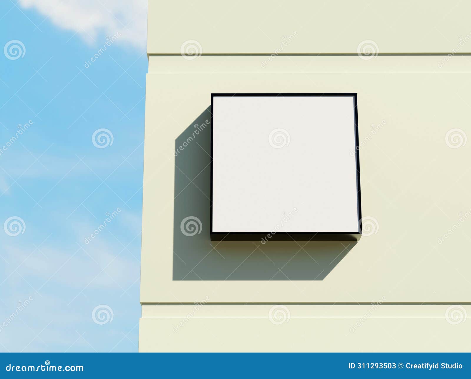 Wall Mounted Storefront Sign Mockup Stock Illustration - Illustration ...