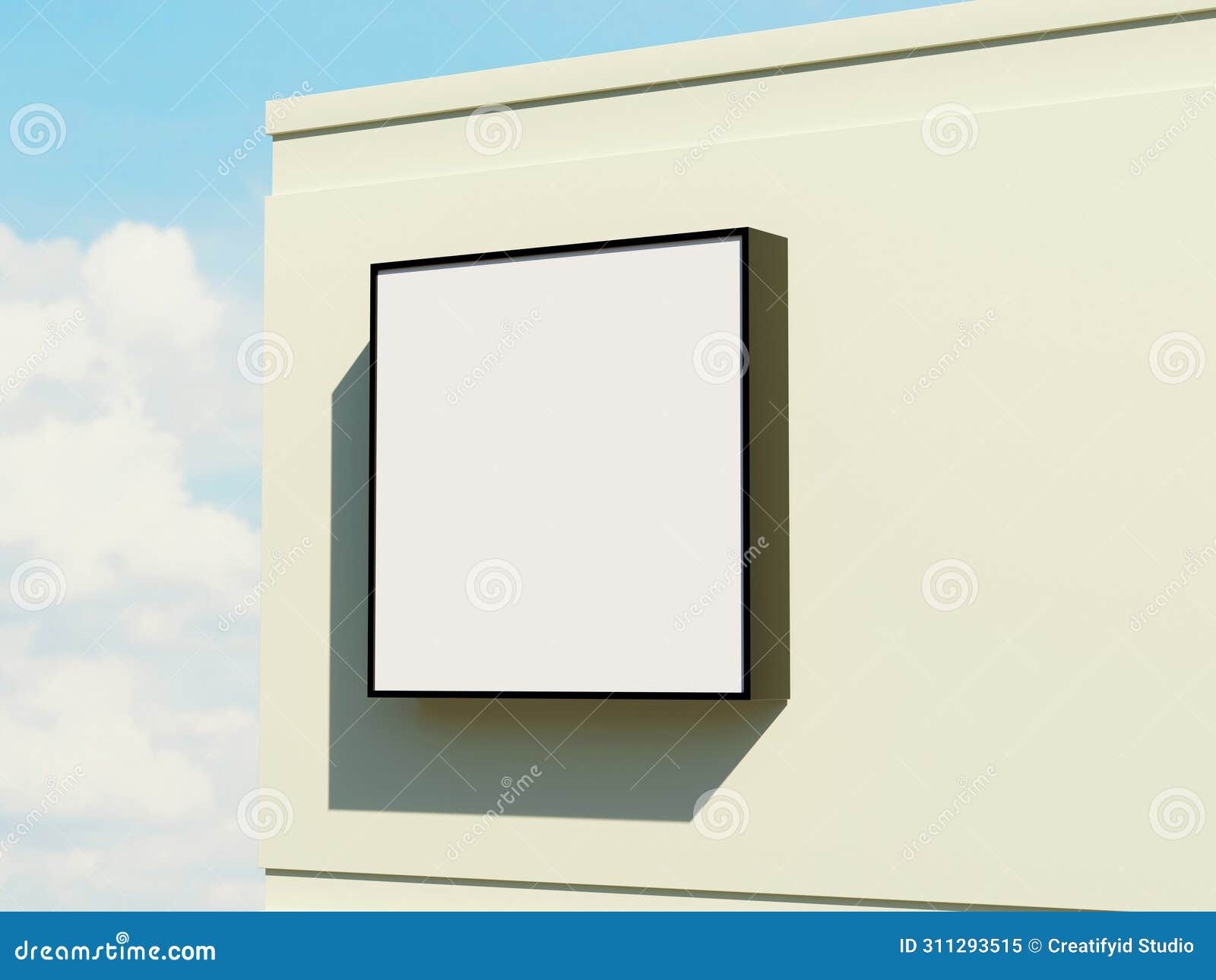 Wall Mounted Storefront Sign Mockup Stock Illustration - Illustration ...