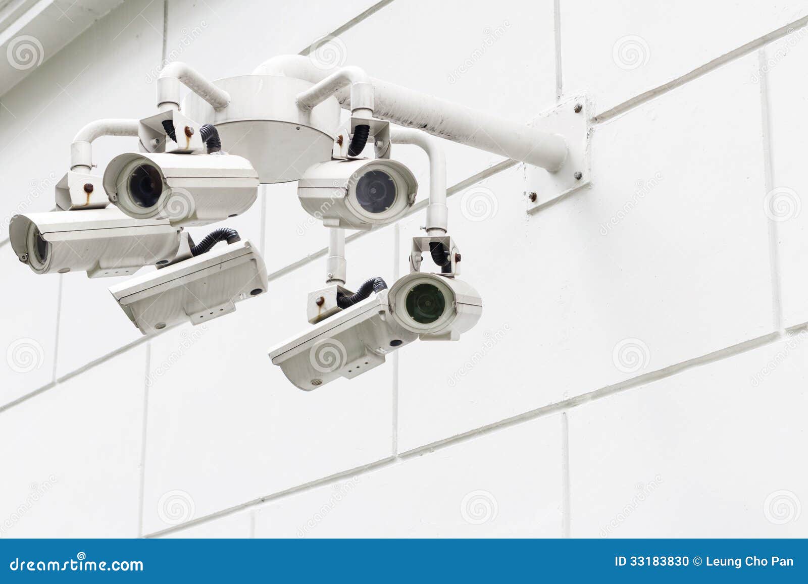 Wall Mounted Surveillance Camera Stock Photo - Image of wall, control ...