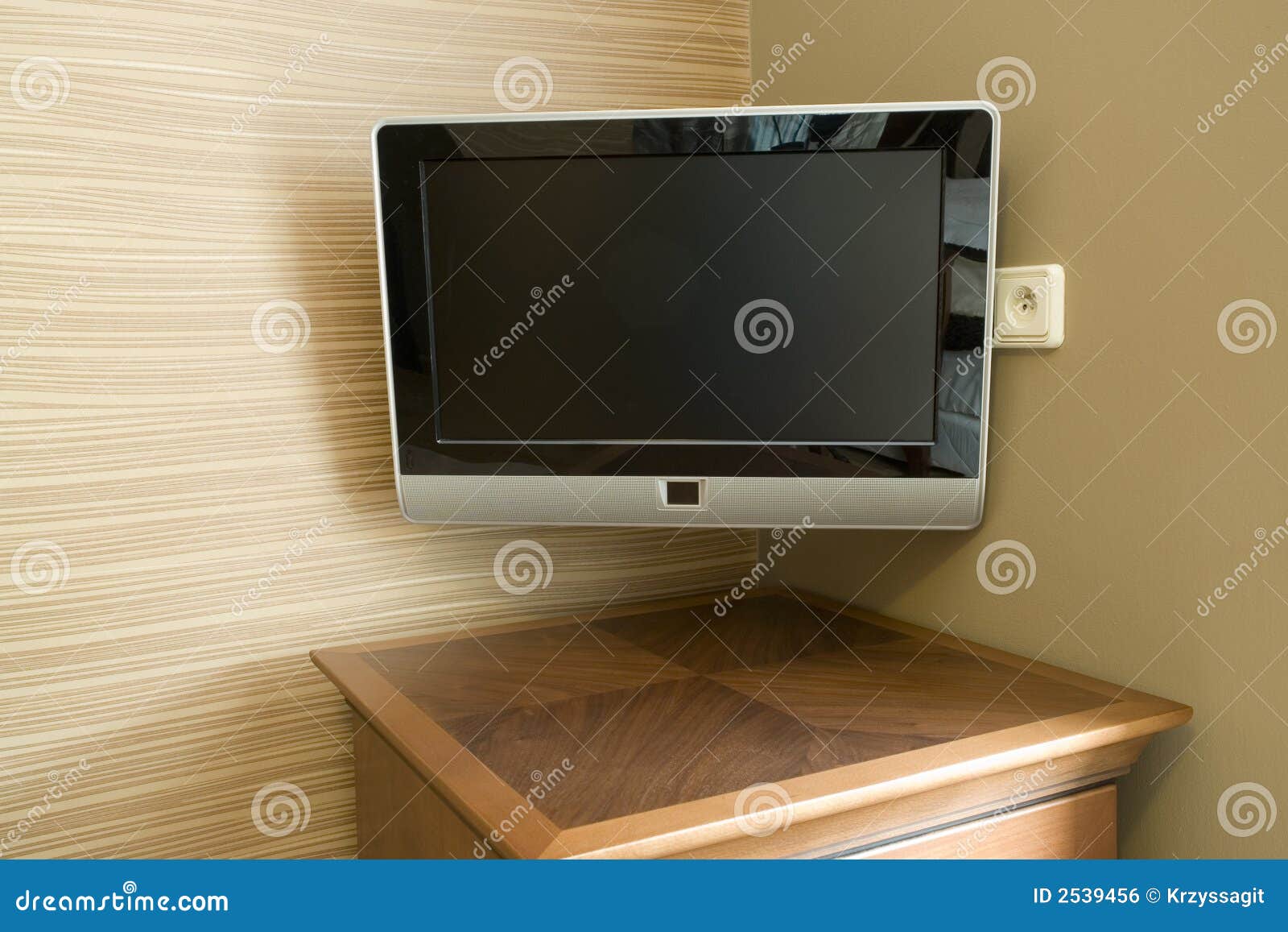 Wall-mounted tv stock photo. Image of television, stylish - 2539456