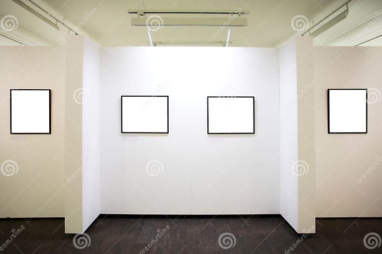 Wall in museum with frames stock photo. Image of illuminated - 5559600
