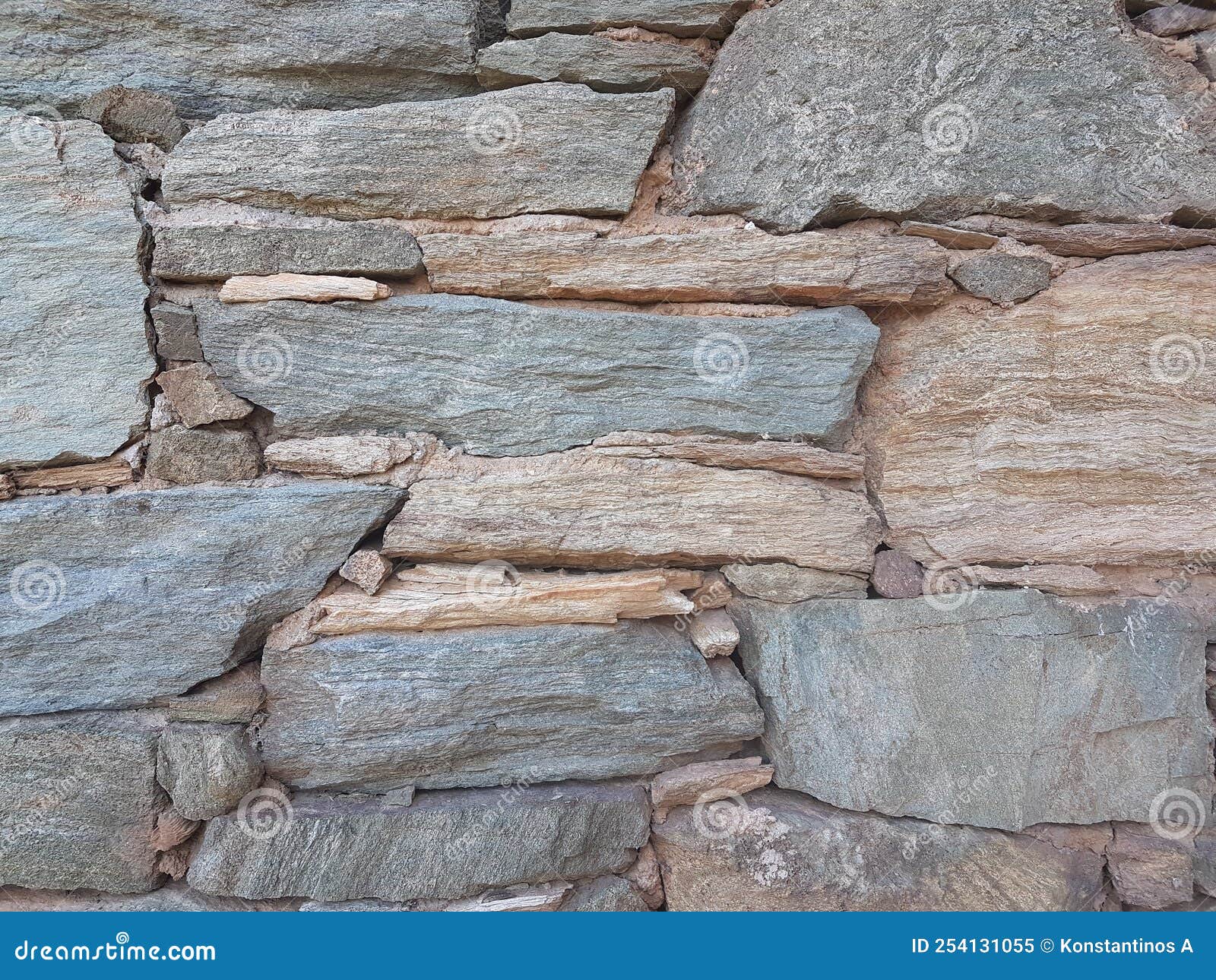 Wall of Rocks in Andros Island Greece Stock Image - Image of brick ...