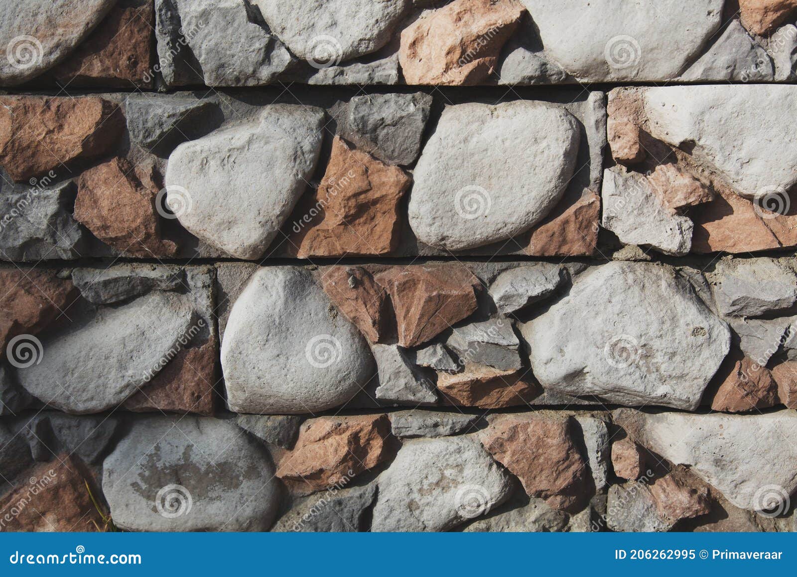 Wall of Natural Stone Background Texture Stone Border Gray-brown Color ...