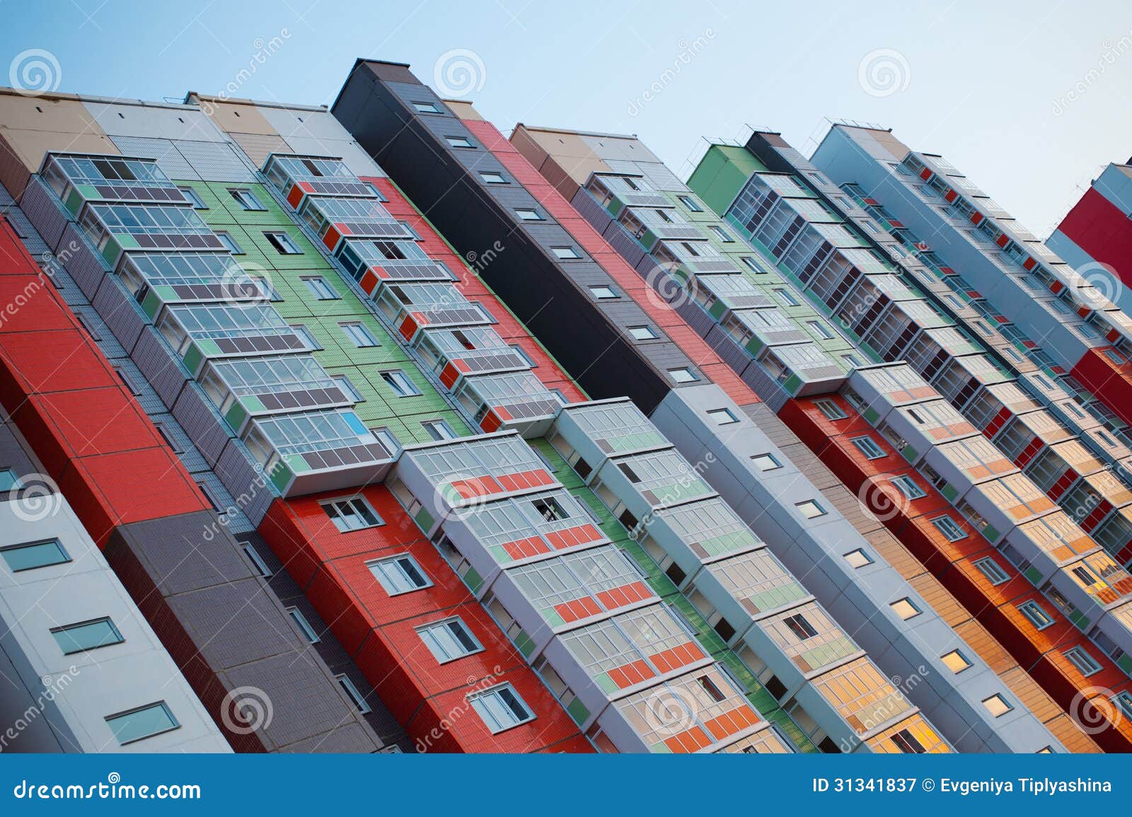 The Wall of the New Building Stock Image - Image of dawn, architecture ...