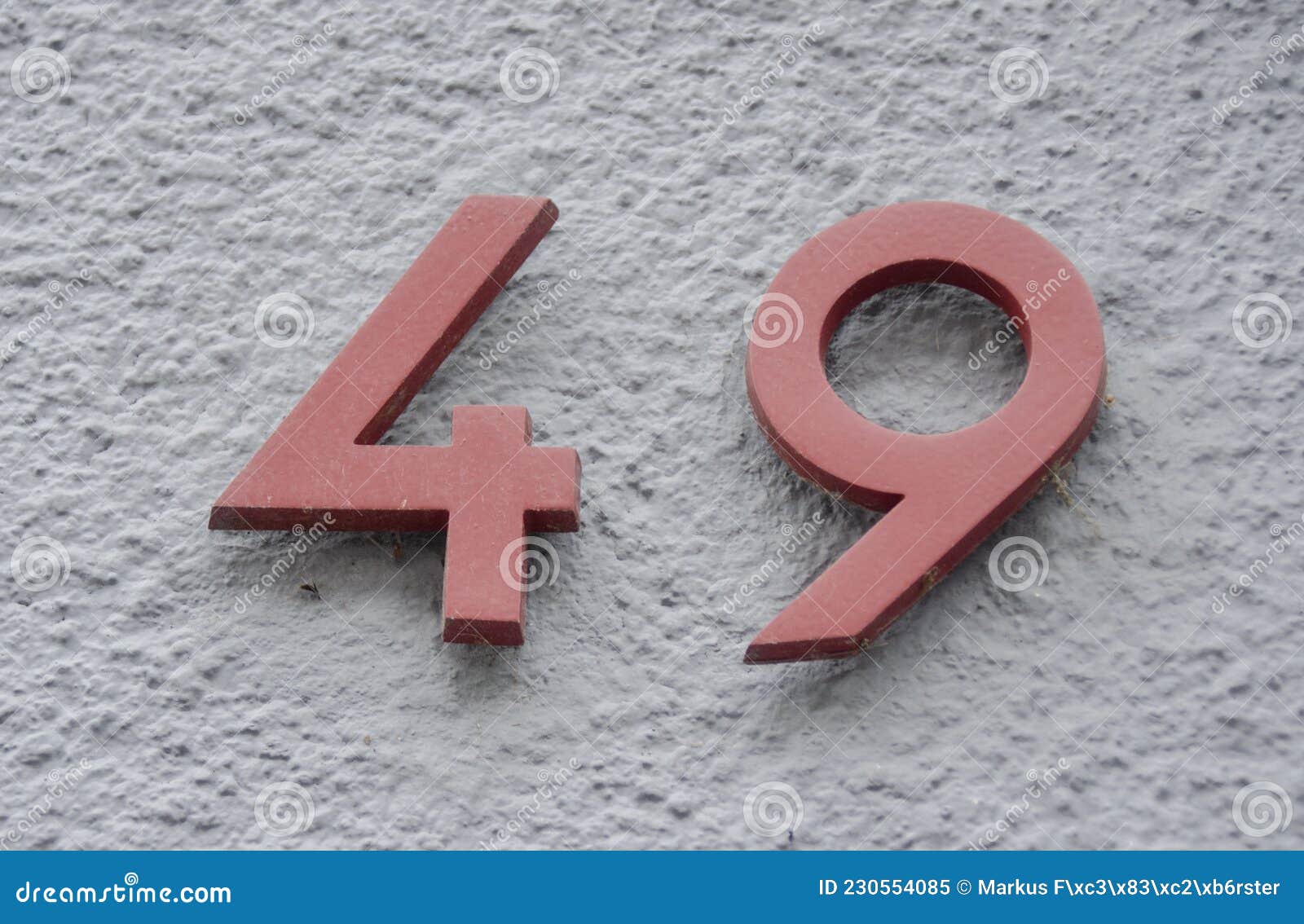 Wall with the Number Forty-nine Stock Image - Image of home, design ...