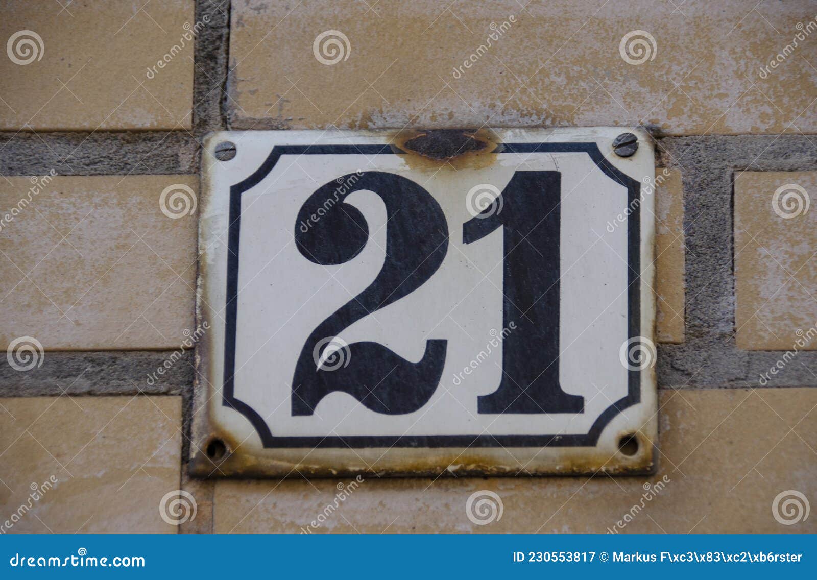 Wall with the Number Twenty-one- Stock Image - Image of concept, rusty ...