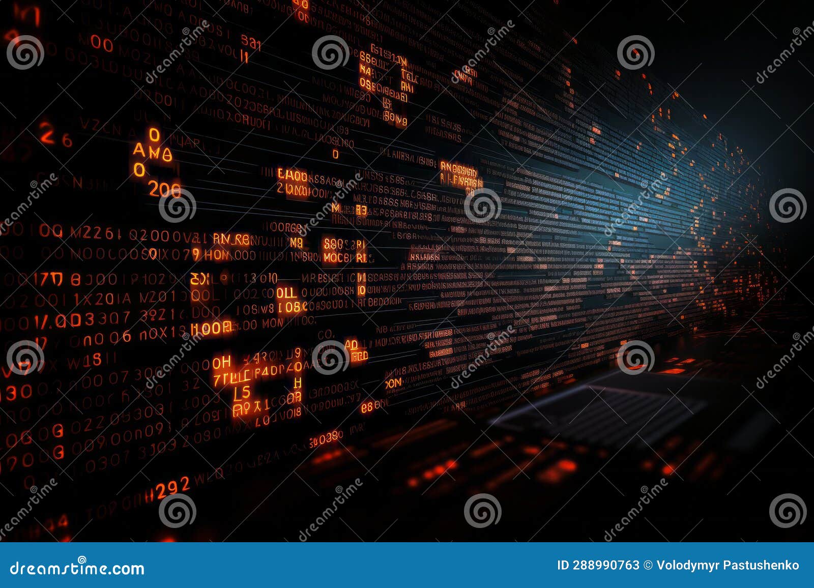 Wall of Numbers and Numbers in Dark Room with Light. Generative AI ...