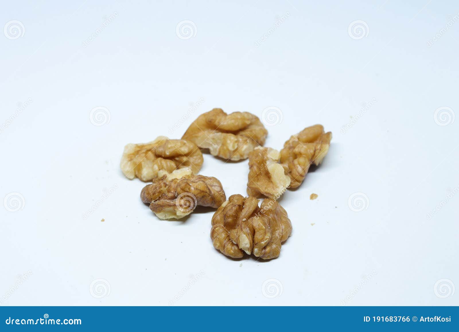 Wall Nuts Isolated on White Background Stock Photo - Image of oily ...
